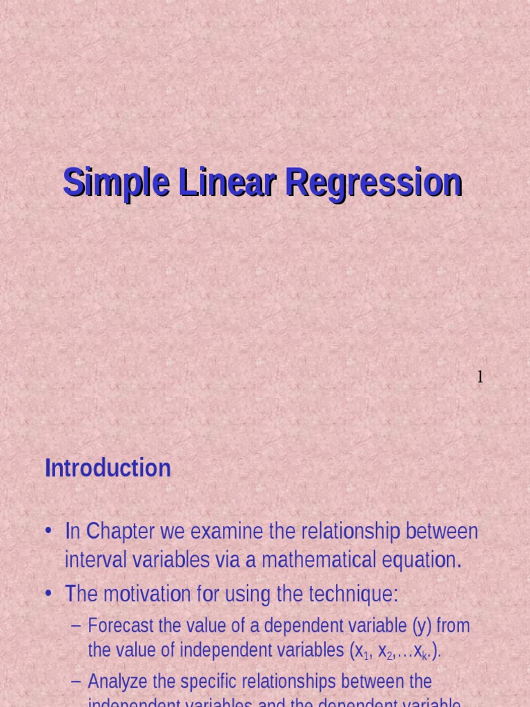 Simple Regression | PDF | Errors And Residuals | Regression Analysis