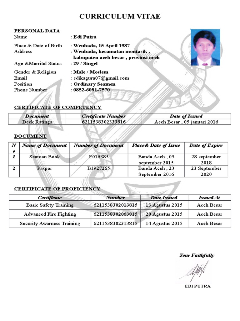 Edi Putra's Curriculum Vitae | PDF