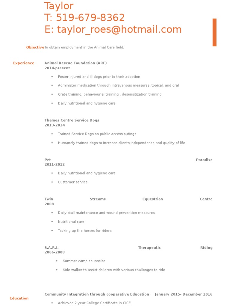 Resume Oct 20 16 | PDF