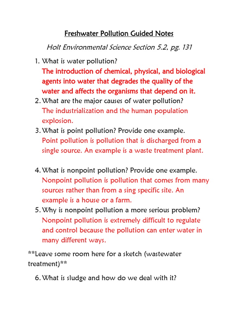 Holt Environmental Science Section 5.2, Pg. 131 | PDF | Water Pollution ...