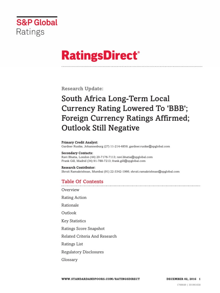 Full S&P Rating Statement | PDF | Current Account | Government Budget ...