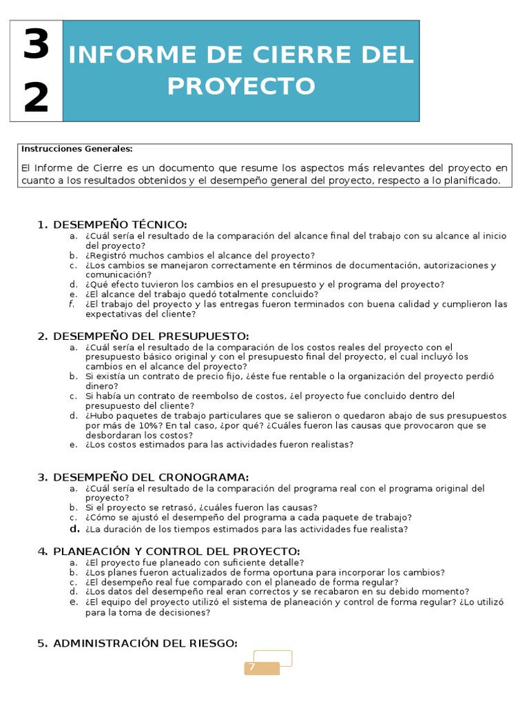 1_Informe de Cierre Del Proyecto | Presupuesto | Planificación | Prueba gratuita de 30 días | Scribd