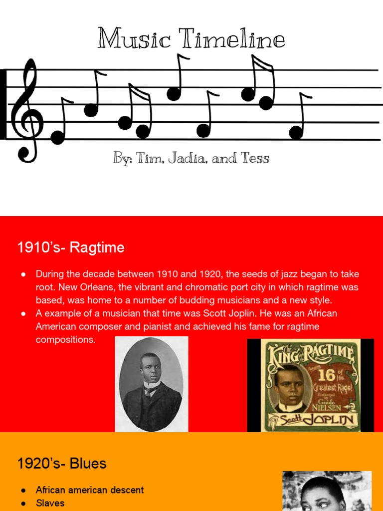 Music Timeline Timjadiaand Tess | PDF | Jazz | Blues