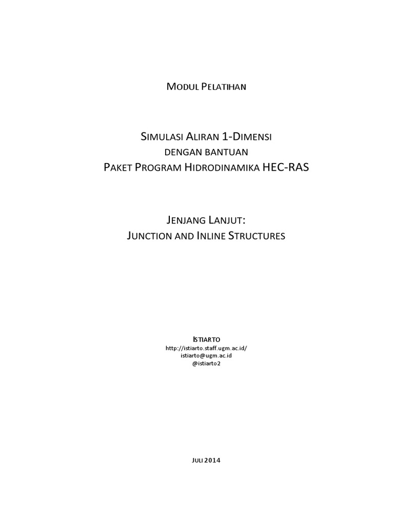 HEC-RAS Lanjut Junction and Inline Structures Jul14 | PDF