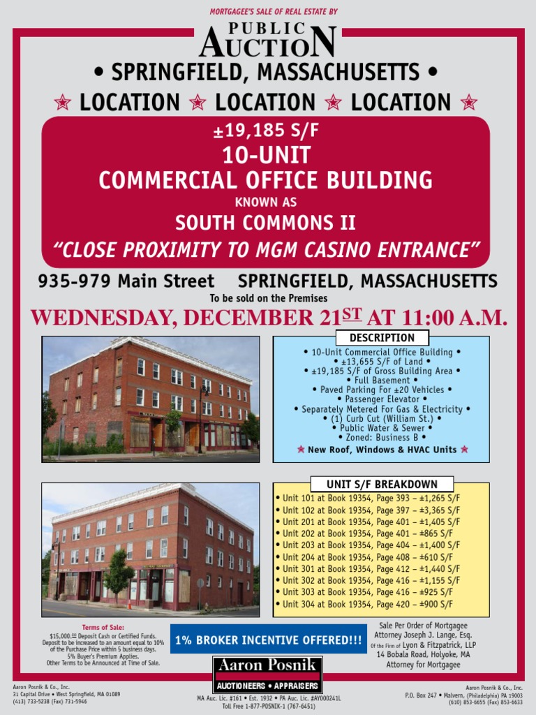 935-979 Main Street in Springfield Once Again Scheduald To Be Sold at ...