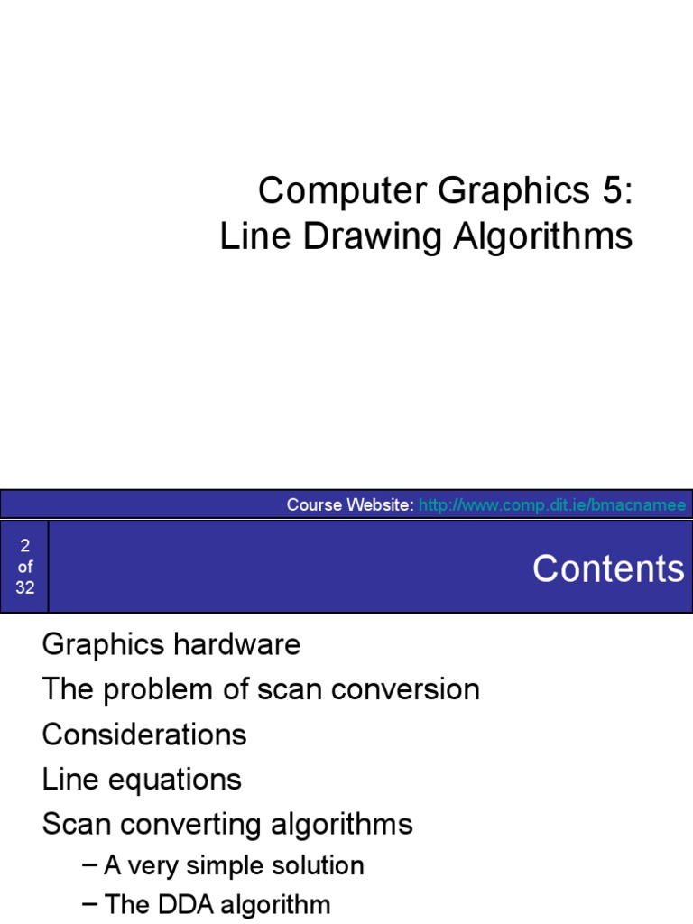 Computer Graphics 5: Line Drawing Algorithms: Course Website | PDF ...