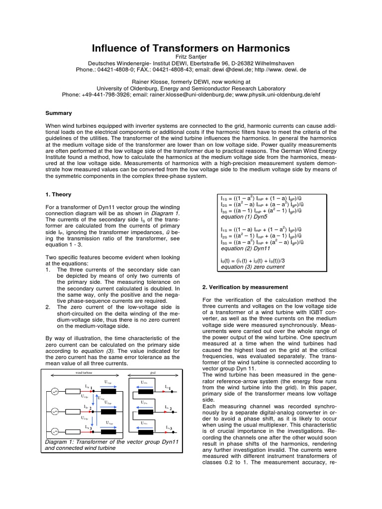 Influence of Transformers On Harmonics: Equation (1) Dyn5 | PDF | Spectral Density | Transformer