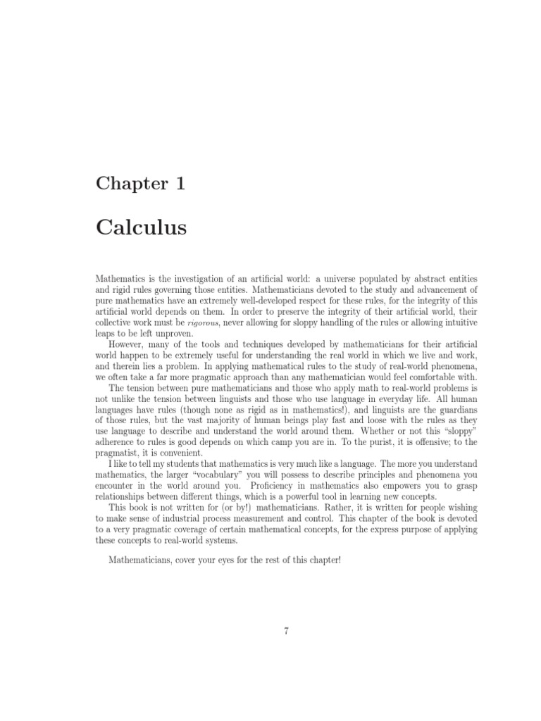 Chapter 1 - Calculus | PDF | Integral | Derivative