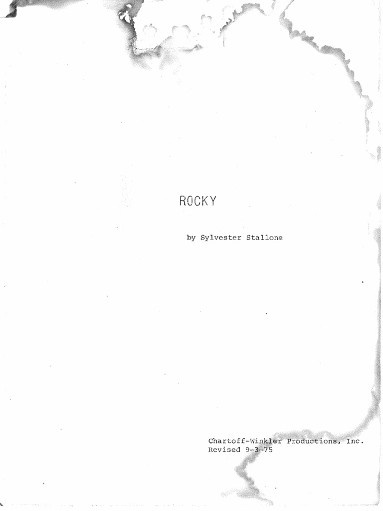 Rocky Original Script | PDF