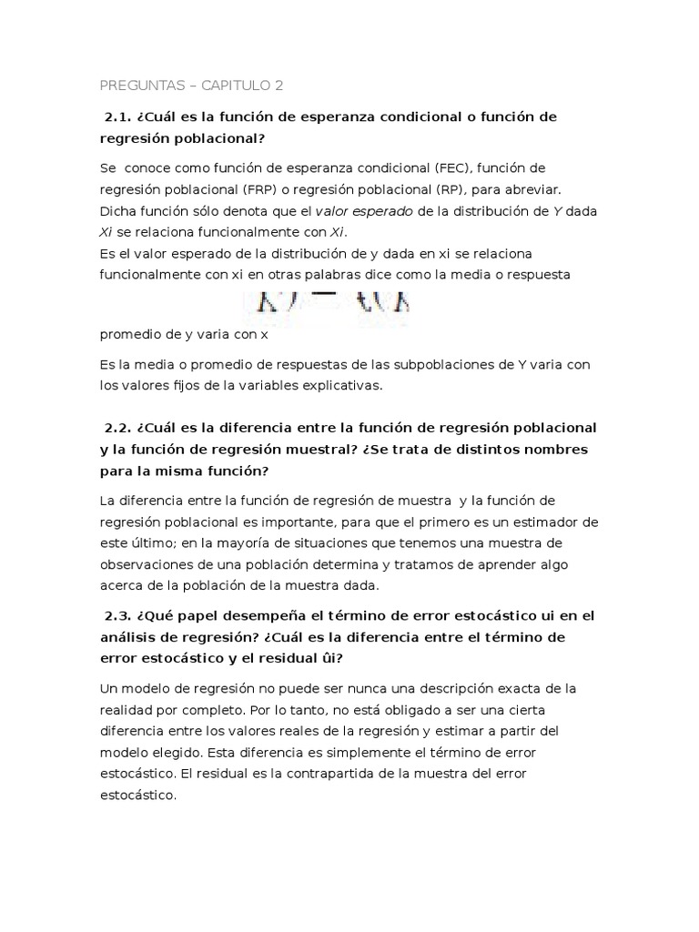 Cap 2 Econometria | PDF | Regresión lineal | Econometría