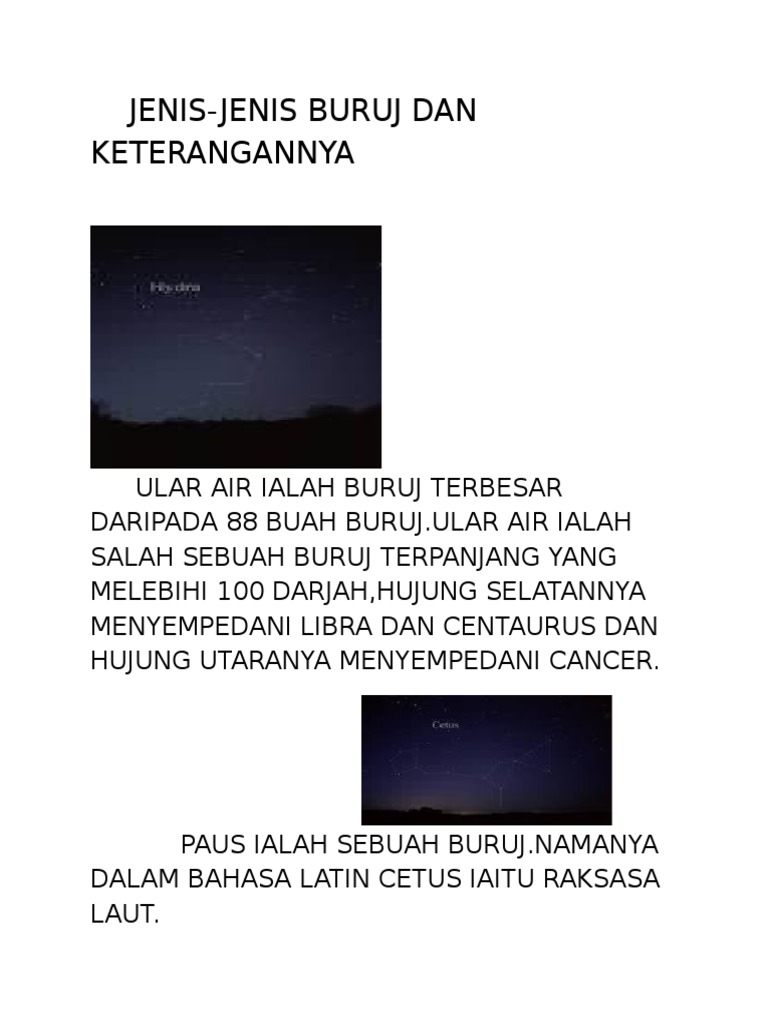 Jenis-Jenis Buruj Dan Keterangannya | PDF