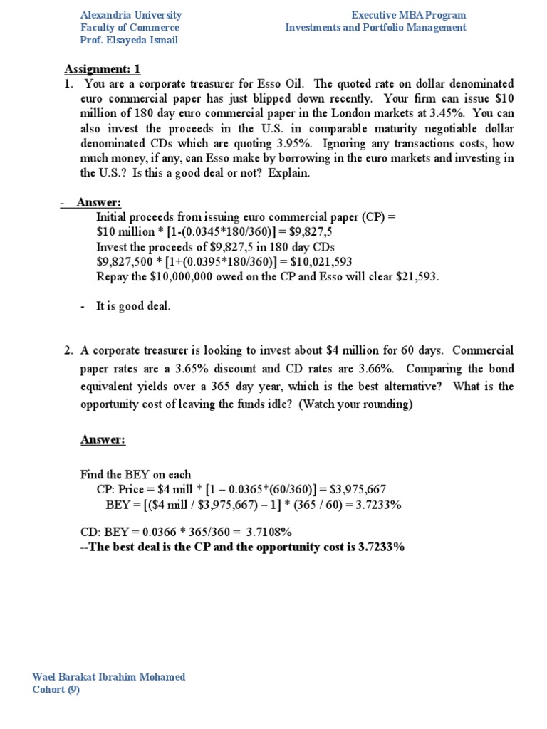 Assignment 1 Answer | PDF | Business