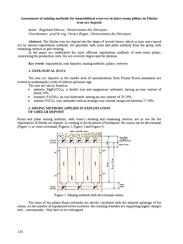Mining Methods for Iron Ore Pillars | PDF | Iron Ore | Mining
