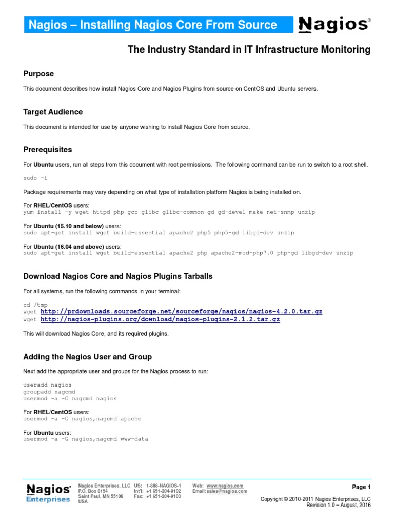 Installing Nagios Core From Source PDF | PDF | Ubuntu (Operating System) | Php