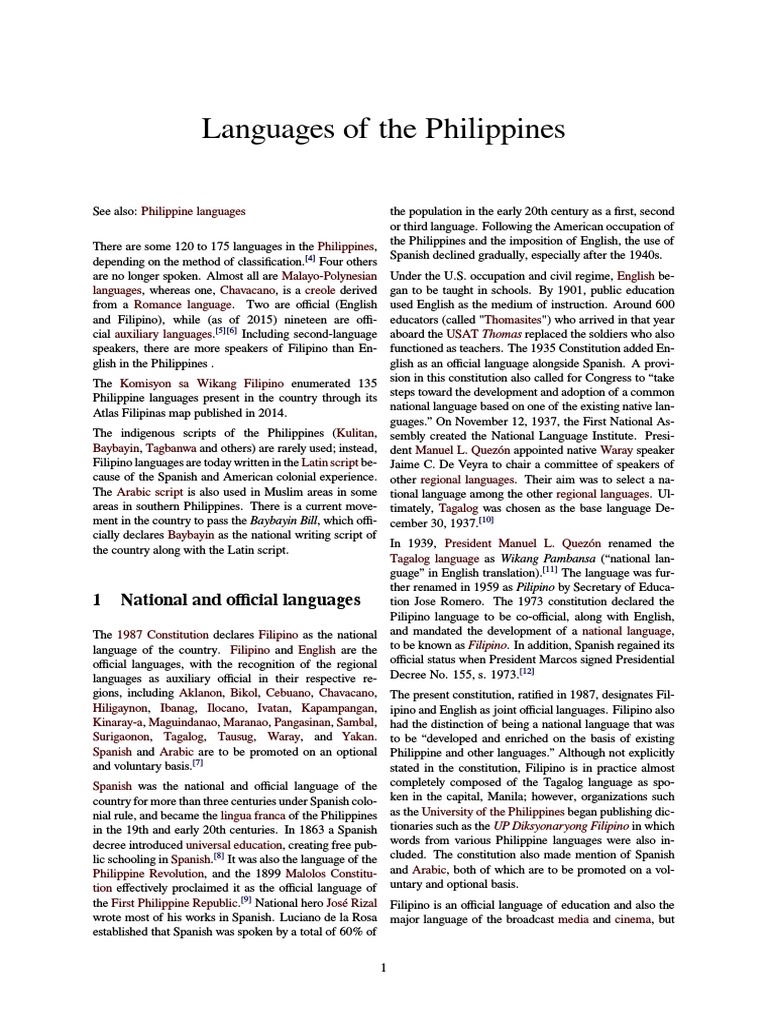 Languages of the Philippines | Linguistics | Languages