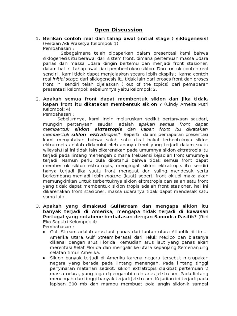Fenomena Siklogenesis dan Front Udara | PDF