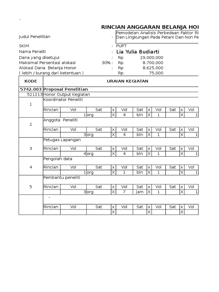 Form - RAB - No. 44 | PDF | Kesehatan Holistik