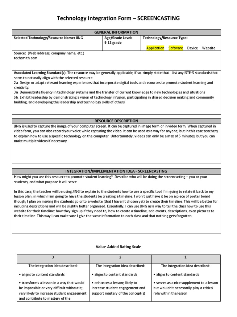 Technology Integration-Screencasting | PDF | Science And Technology | Teaching