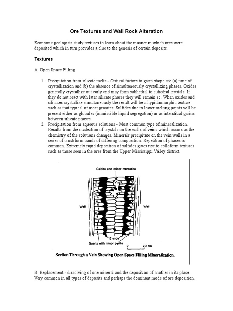 Wall Rock Alteration in Hydrothermal Deposits | PDF | Crystallization ...