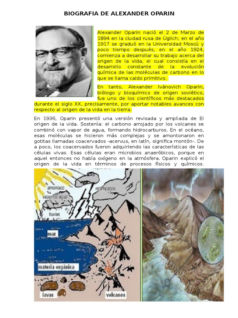 Biografia de Alexander Oparin | PDF