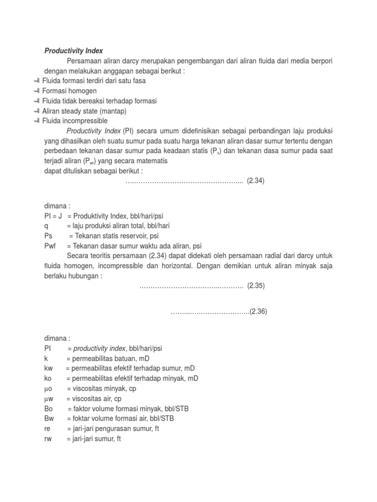 Productivity Index | PDF