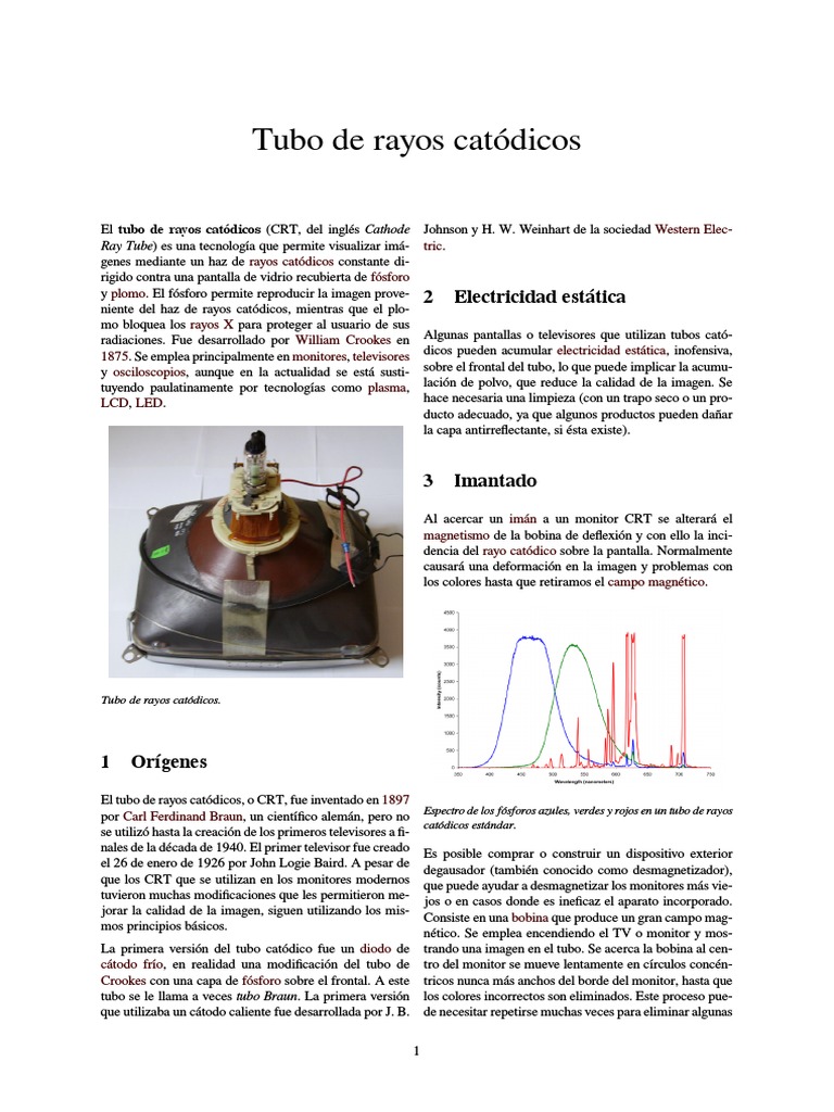 Tubo de Rayos Catódicos... | Tubo de rayos catódicos | Electrónica