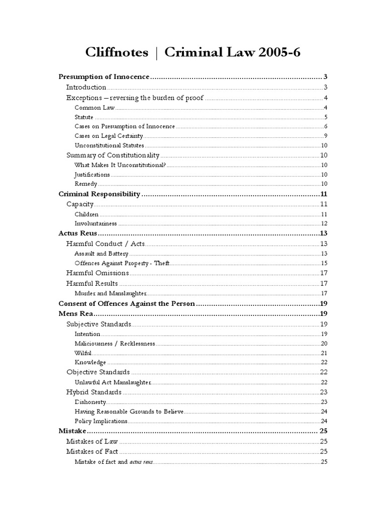Criminal Law Overview: Presumption of Innocence | PDF | Burden Of Proof ...