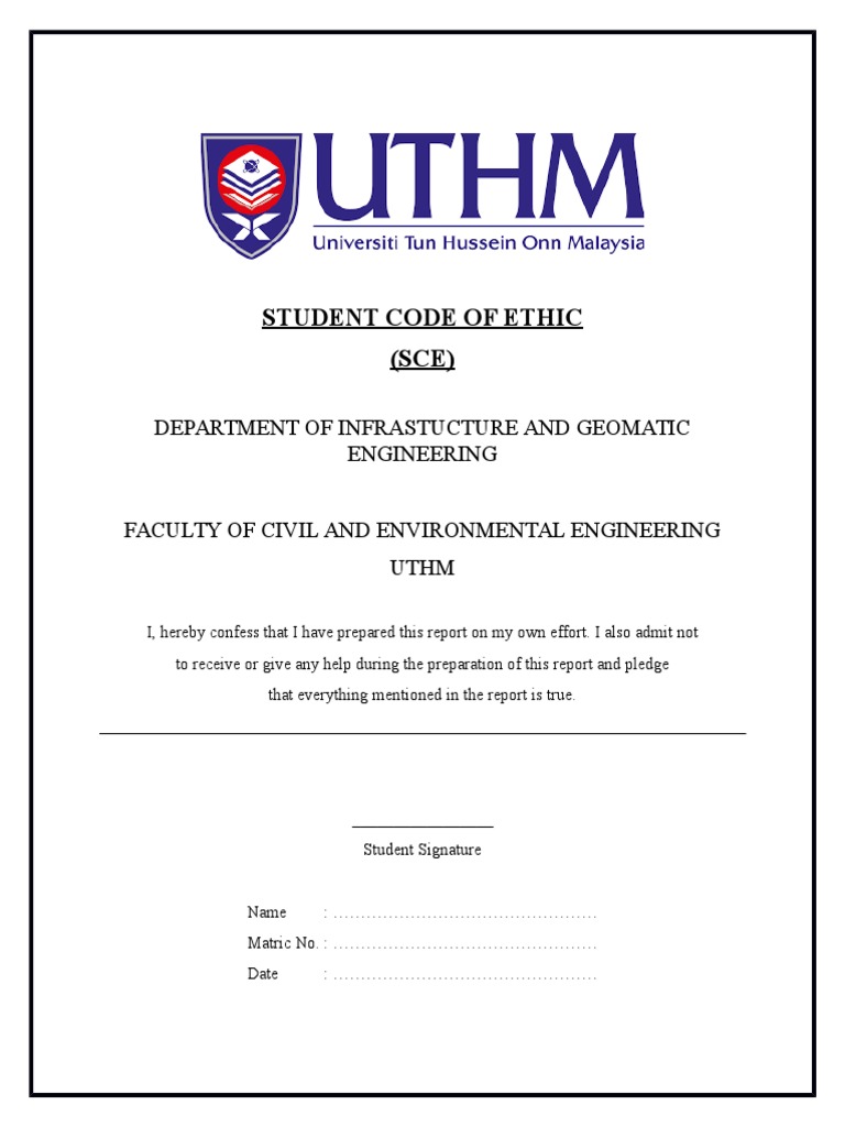Student Code of Ethics for Reports | PDF