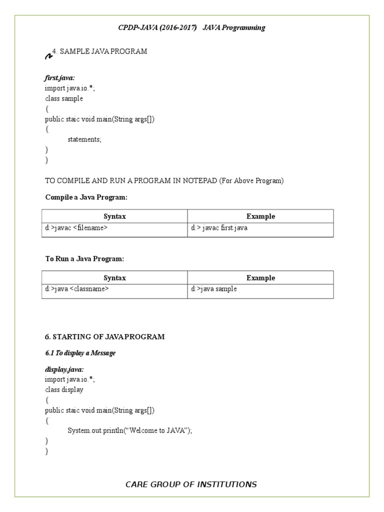 Java Programs Pdf Data Type Control Flow 