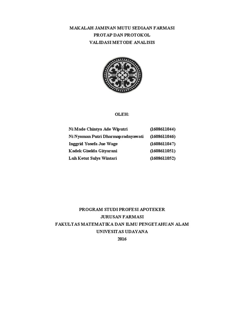 Protap Dan Protokol Validasi Metode Analisis | PDF