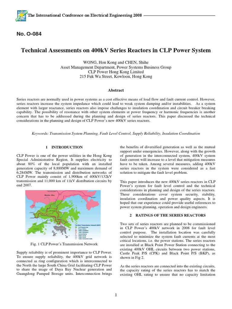 Series Reactors in CLP Network | PDF | Electrical Substation | Switch
