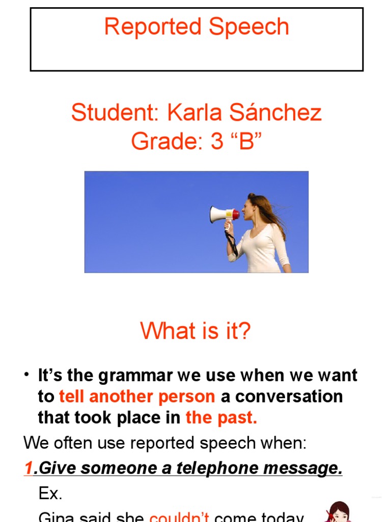 Reported Speech | PDF | Perfect (Grammar) | Grammatical Tense