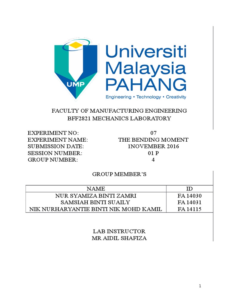 Lab7-Bending Moment (New) | PDF | Bending | Materials Science