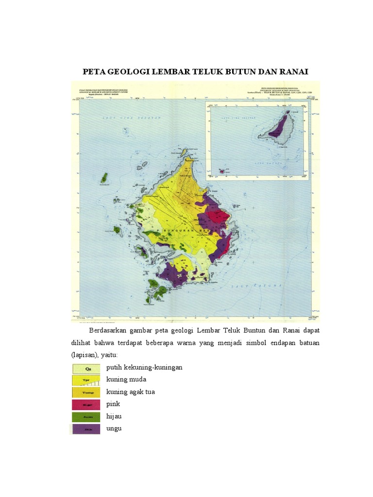 Peta Geologi Lembar Teluk Butun Dan Ranai | PDF | Sains & Matematika