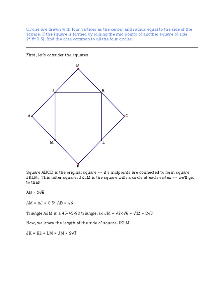 Circles Are Drawn With Four Vertices as the Center | Triangle | Circle
