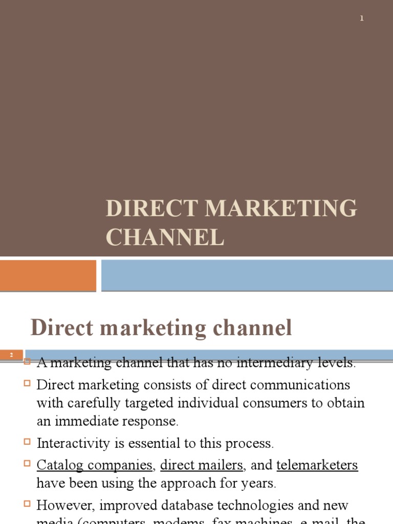 Direct Marketing Channel | PDF | Direct Marketing | Marketing