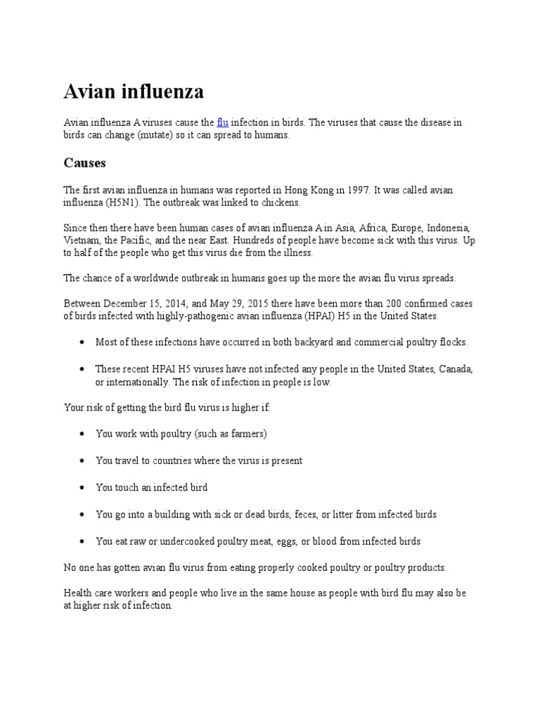 Avian Influenza: Causes | PDF | Avian Influenza | Influenza