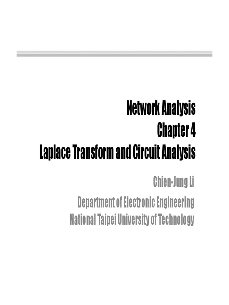 Ch4 Laplace Transform And Circuit Analysis Pdf Sine Laplace Transform