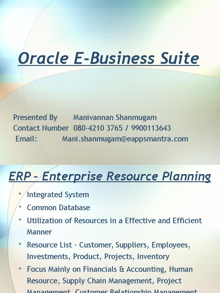 What ERP and Why ERP For Organization | PDF | Enterprise Resource ...