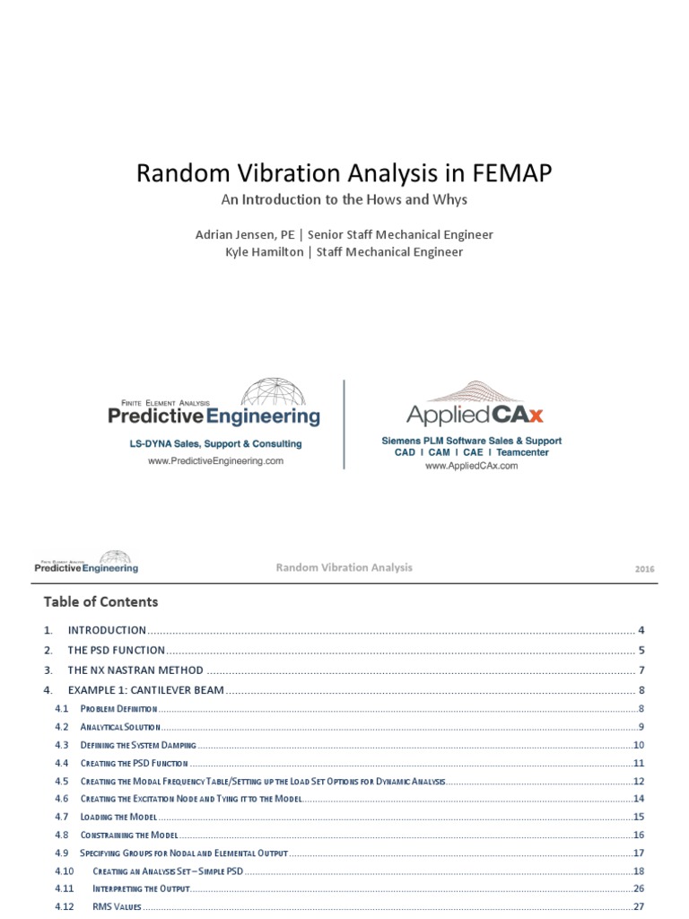 PSD Random Vibration Tutorial For Femap and NX Nastran | PDF | Spectral Density | Function ...