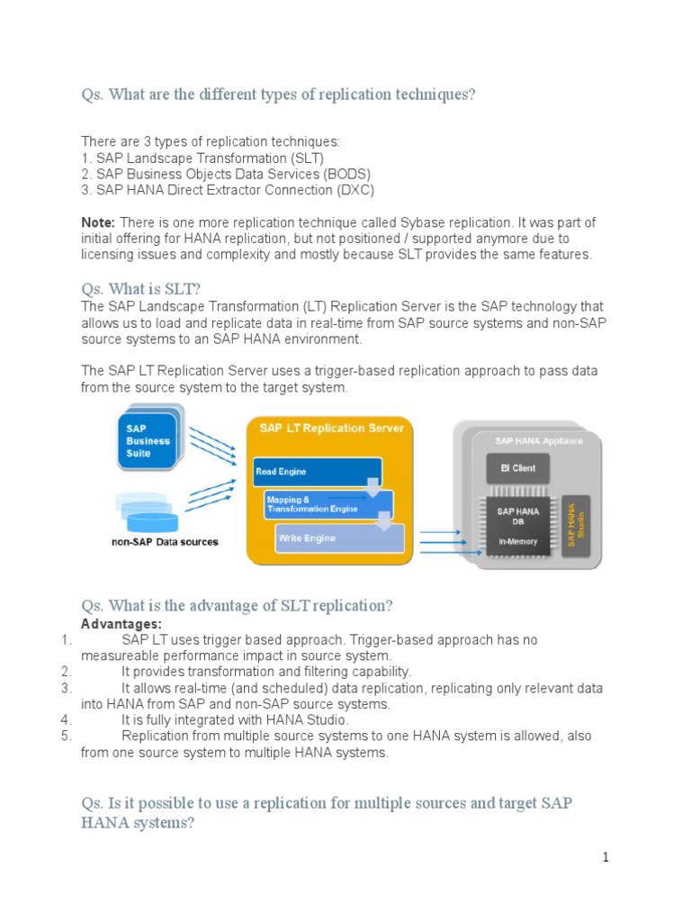 SLT Replication Interview Questions | PDF | Replication (Computing) | Database Transaction