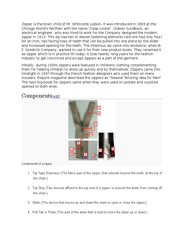 Zipper | PDF | Industries | Clothing