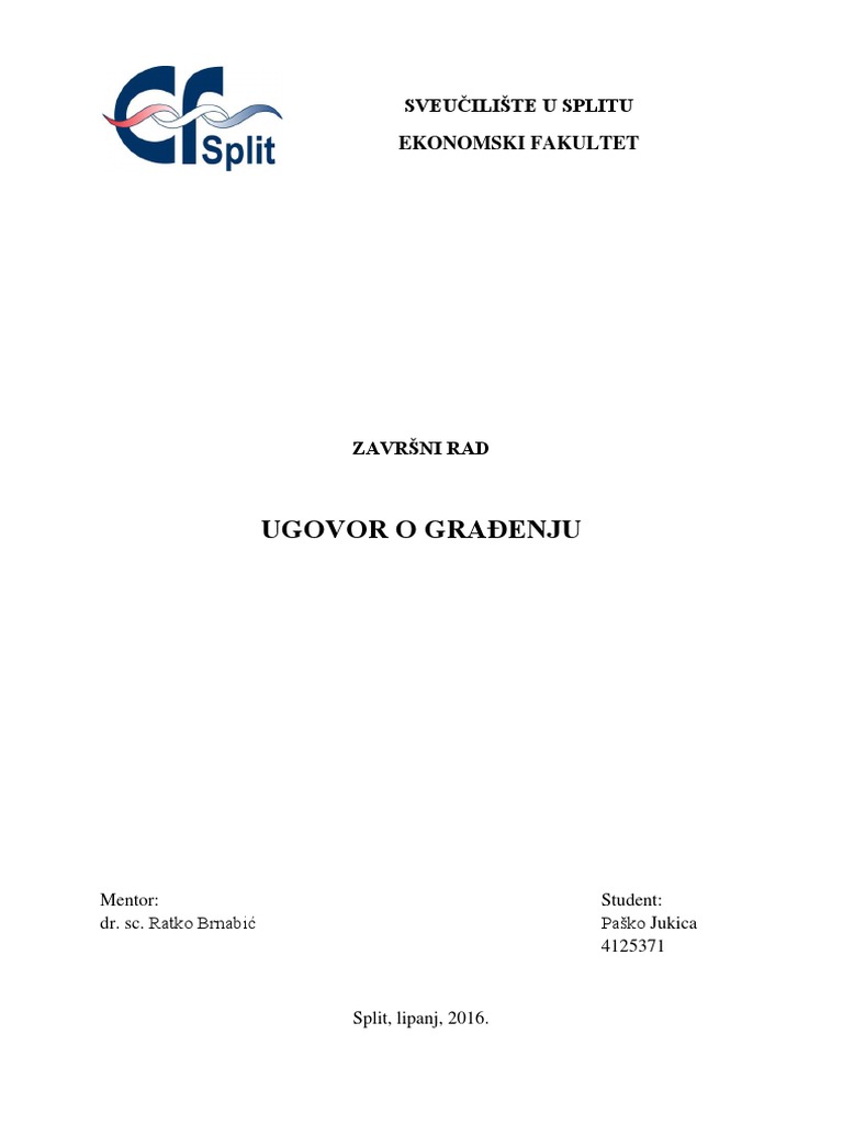 Ugovor o Gradjenju | PDF