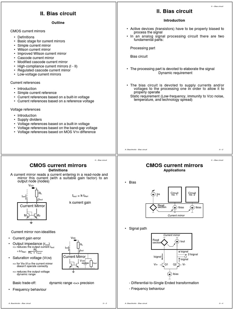 Current Mirrors | PDF | Mosfet | Operational Amplifier