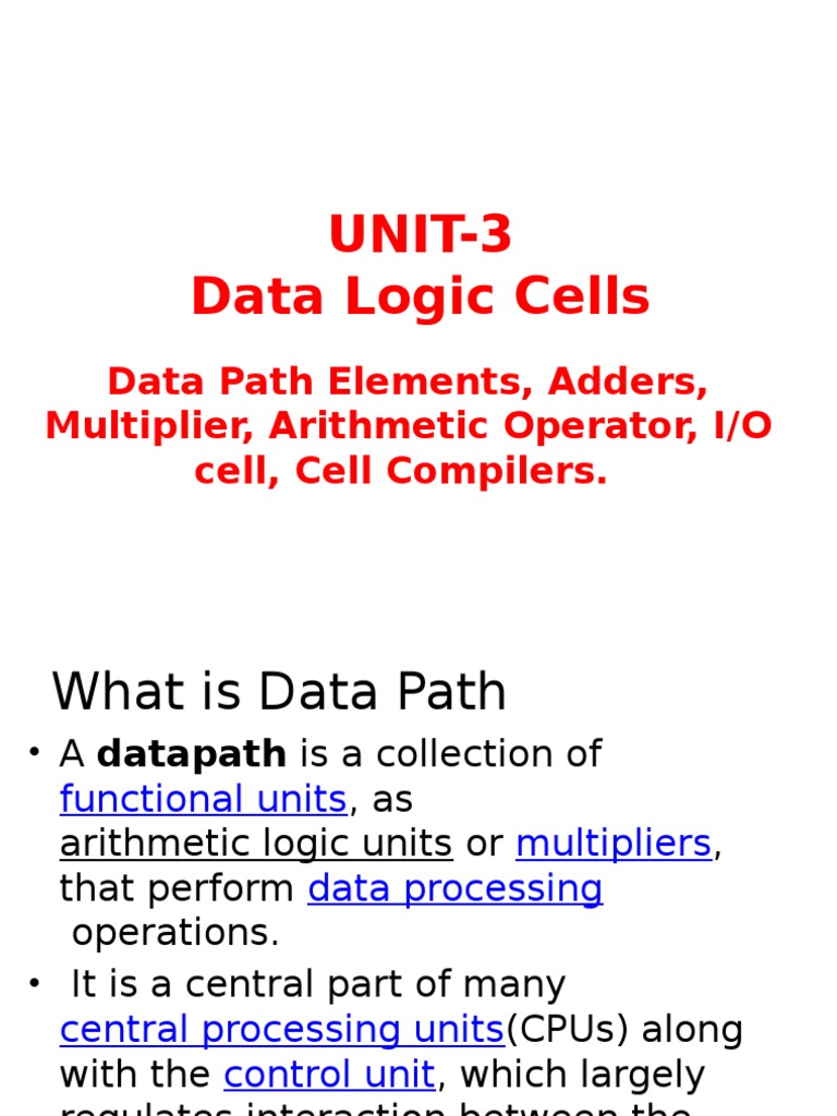 Data Logic Cells Unit3 Asic | PDF | Random Access Memory | Dynamic Random Access Memory