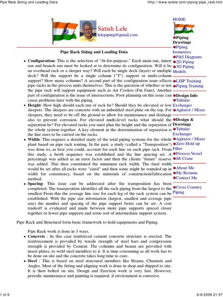 Pipe Rack Design and Sizing Guide | PDF | Beam (Structure) | Pipe ...