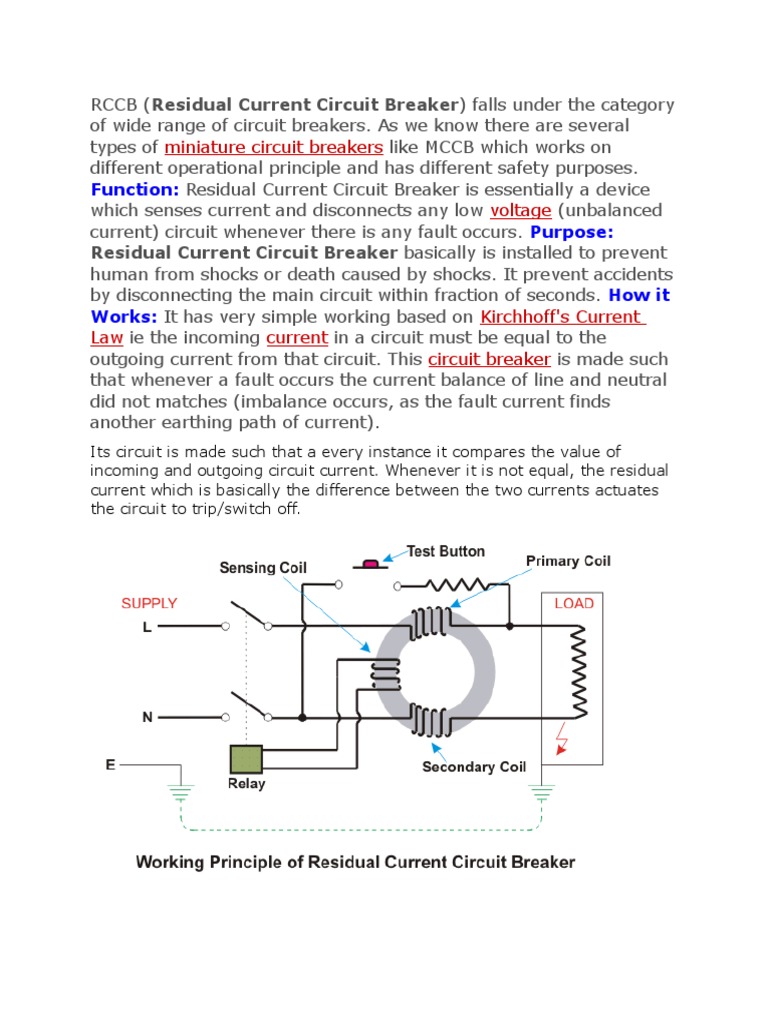 RCCB | PDF | Power (Physics) | Equipment