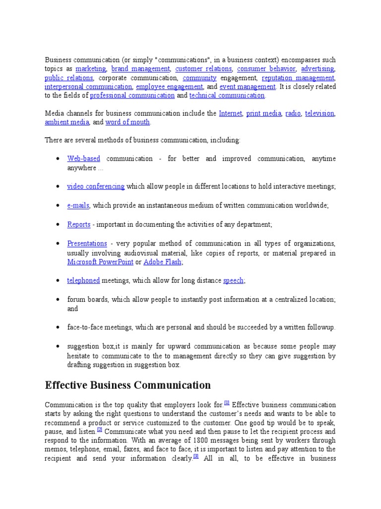 Effective Business Communication | PDF | Nonverbal Communication ...