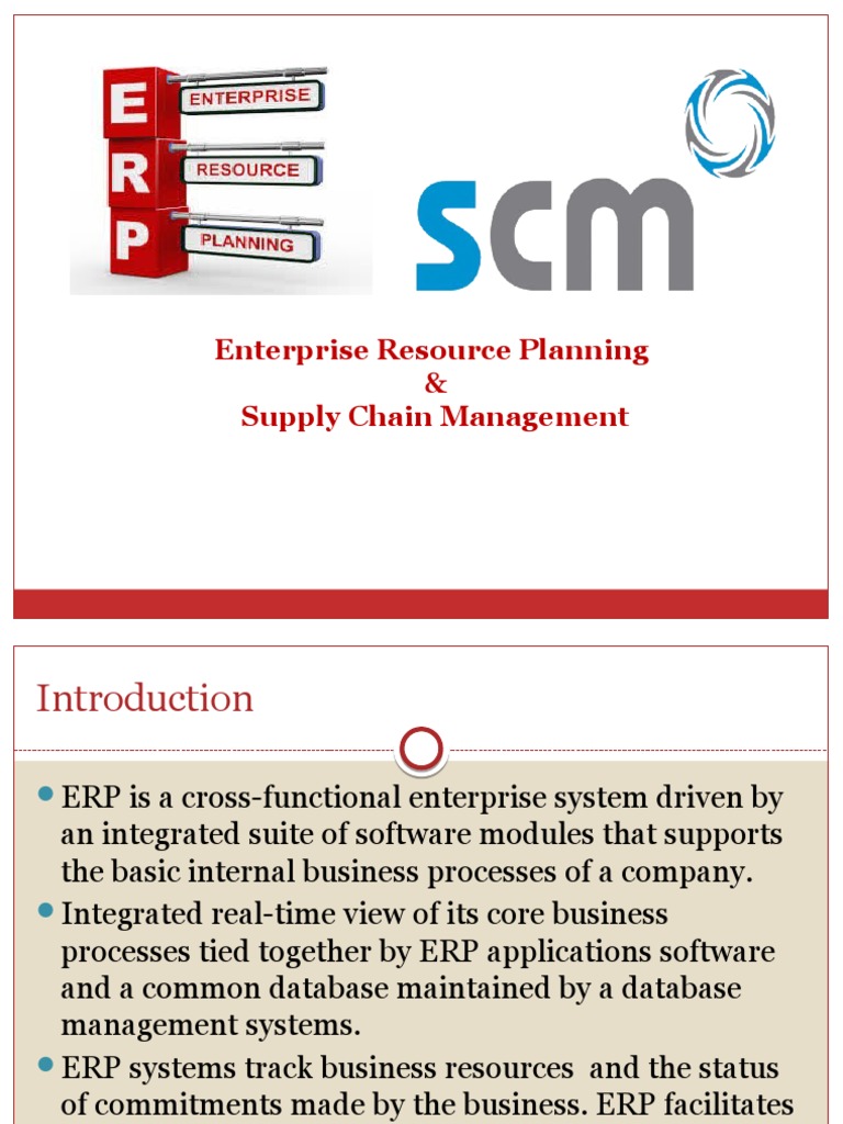 ERP & SCM | Enterprise Resource Planning | Supply Chain Management