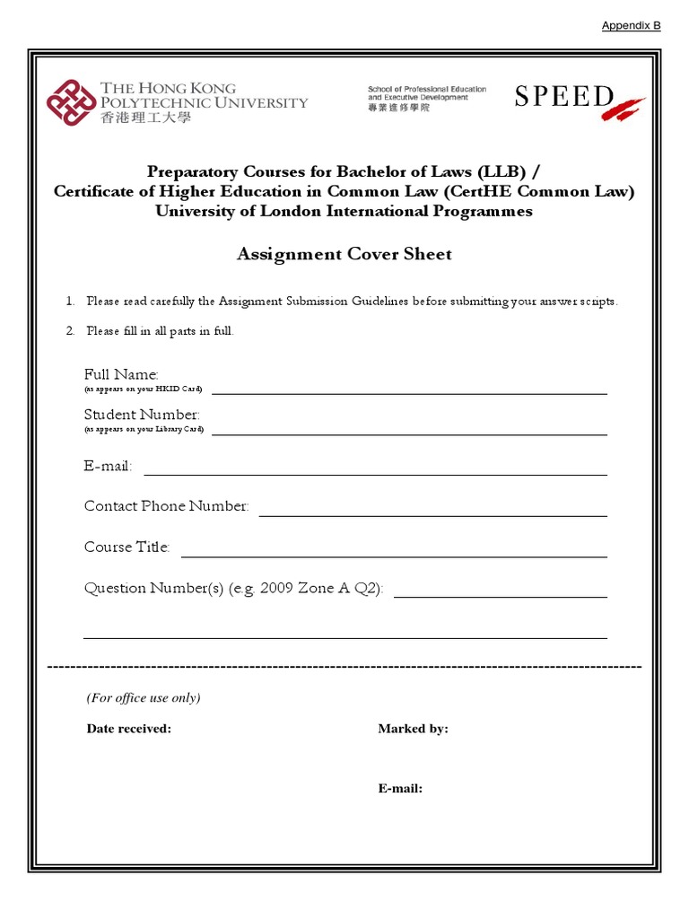 Assignment Cover Sheet & Assignment Submission Guidelines - Jun2015 ...
